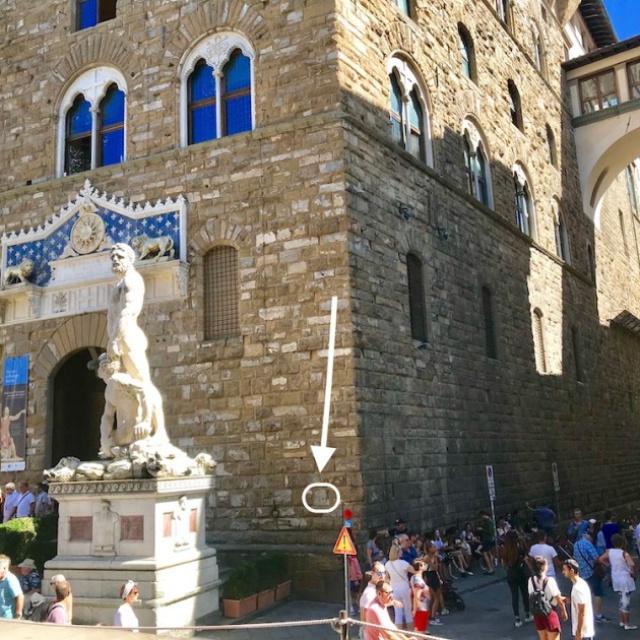 Michelangelo’s Graffiti and a Peeing Lion, Florence, Italy